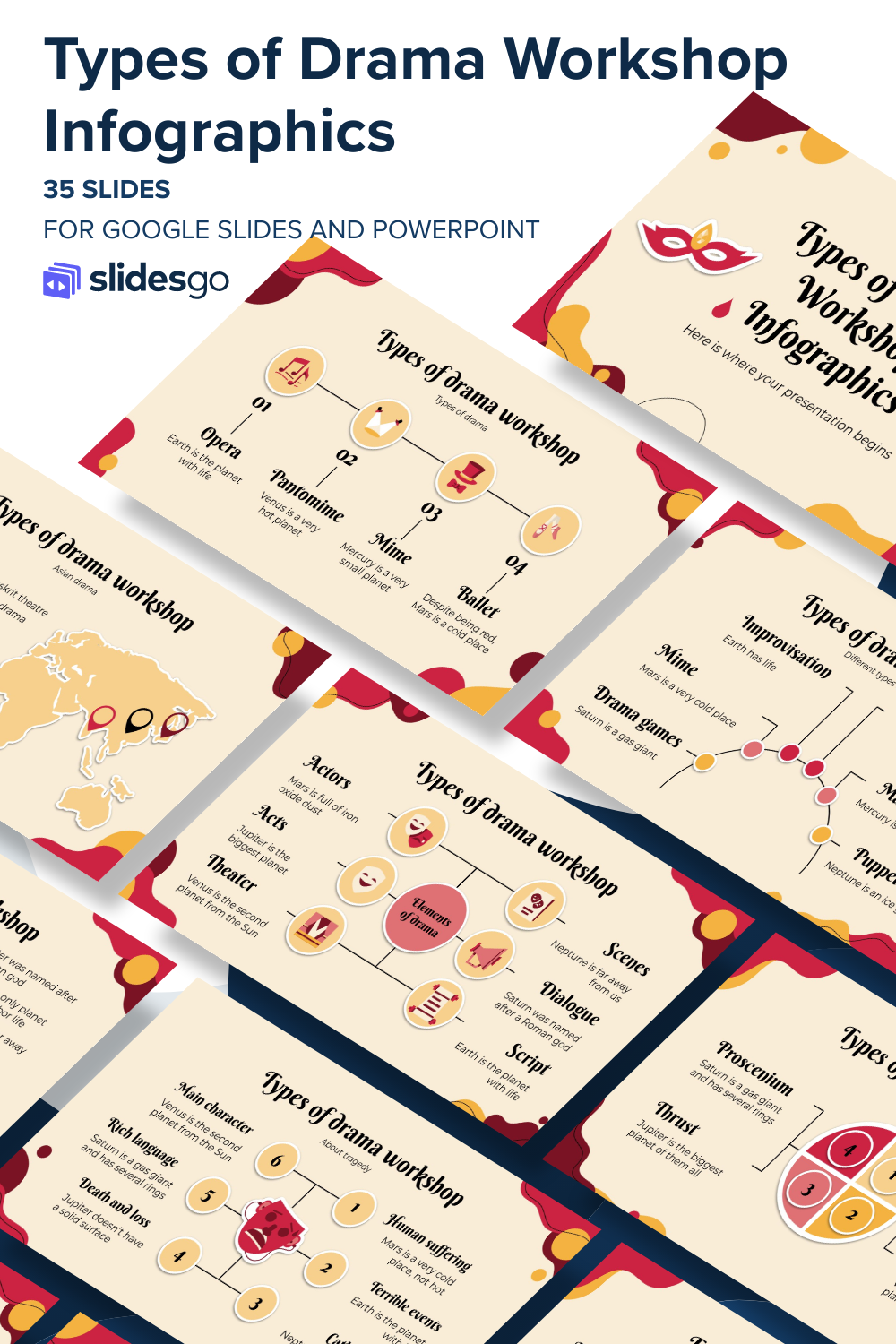 Types of Drama Workshop Infographics | Google Slides & PPT