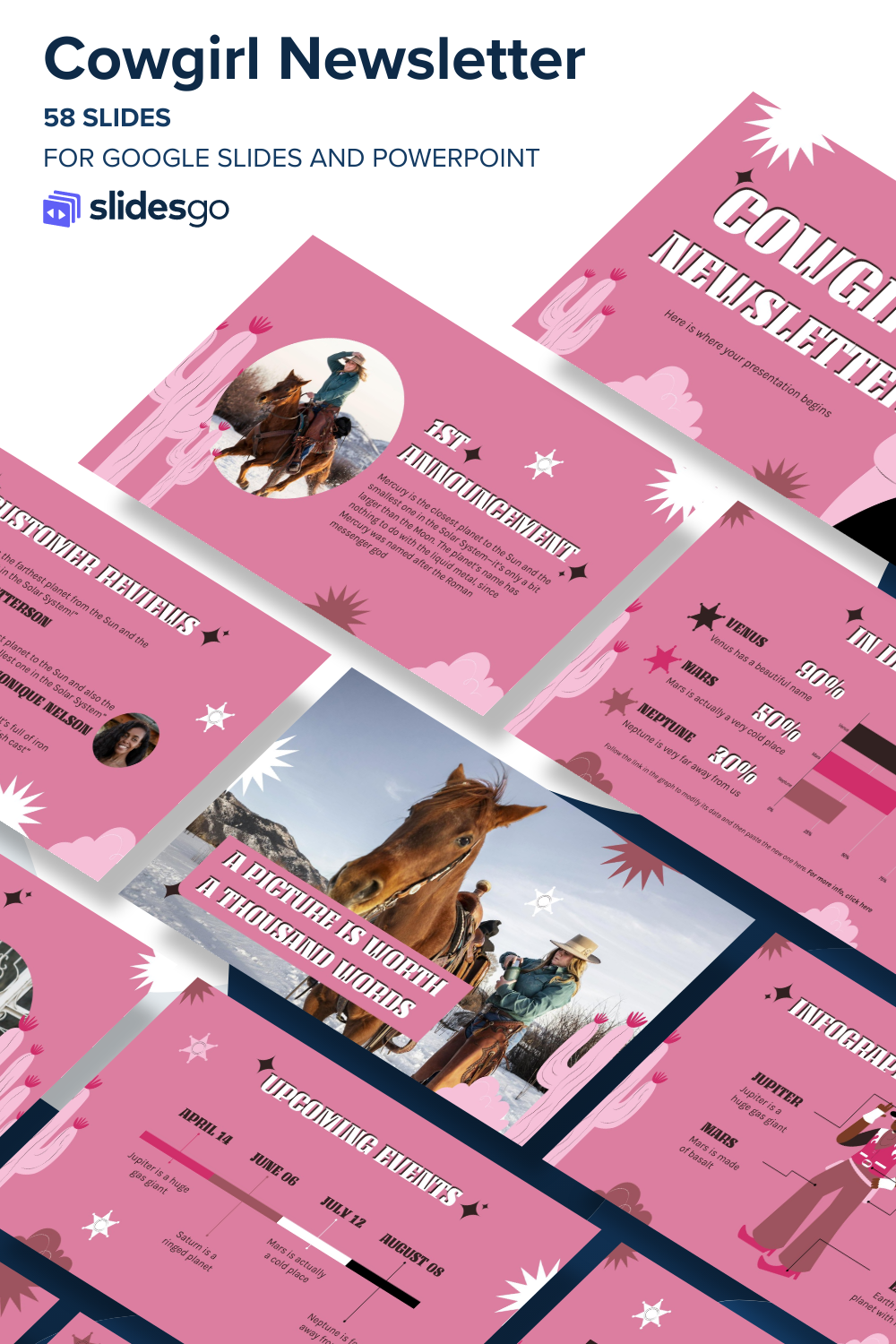 Cowgirl Newsletter | Google Slides & PPT