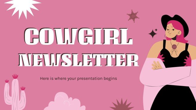 Cowgirl Newsletter | Google Slides & PPT