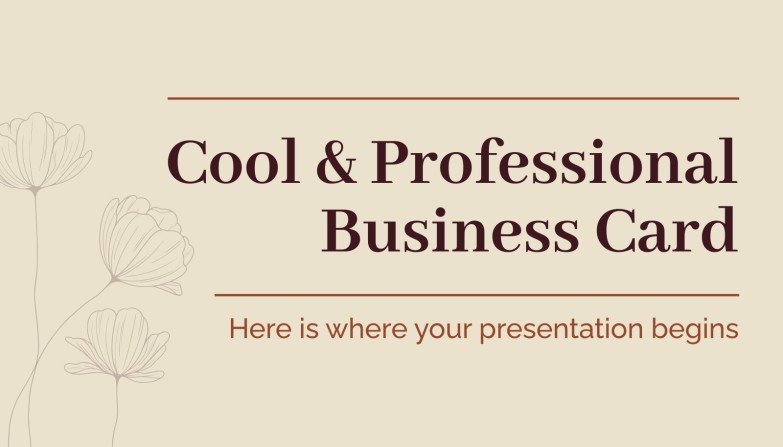 Carte de visite cool et professionnelle | Google Slides