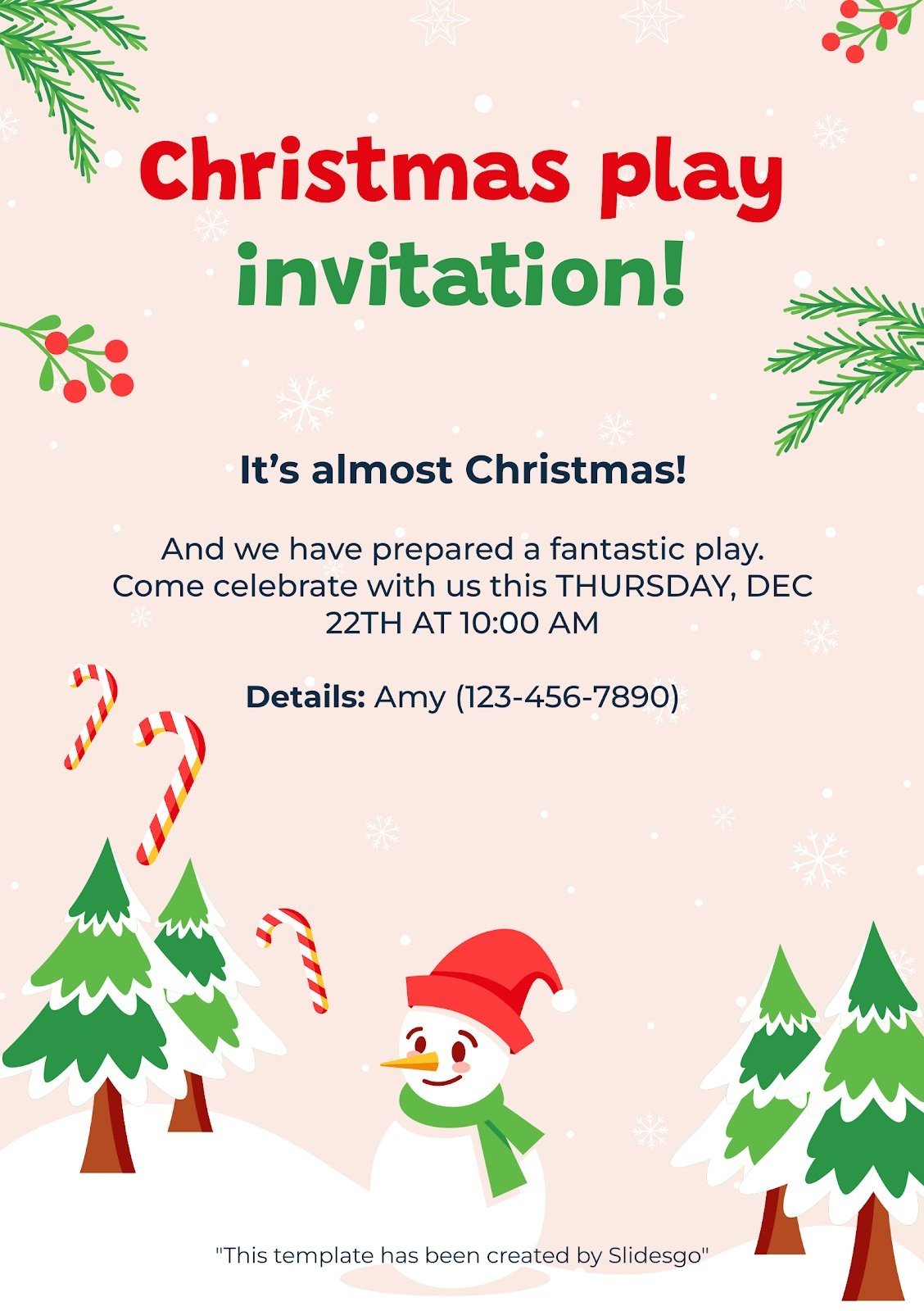 Invitaciones a la función de navidad de preescolar