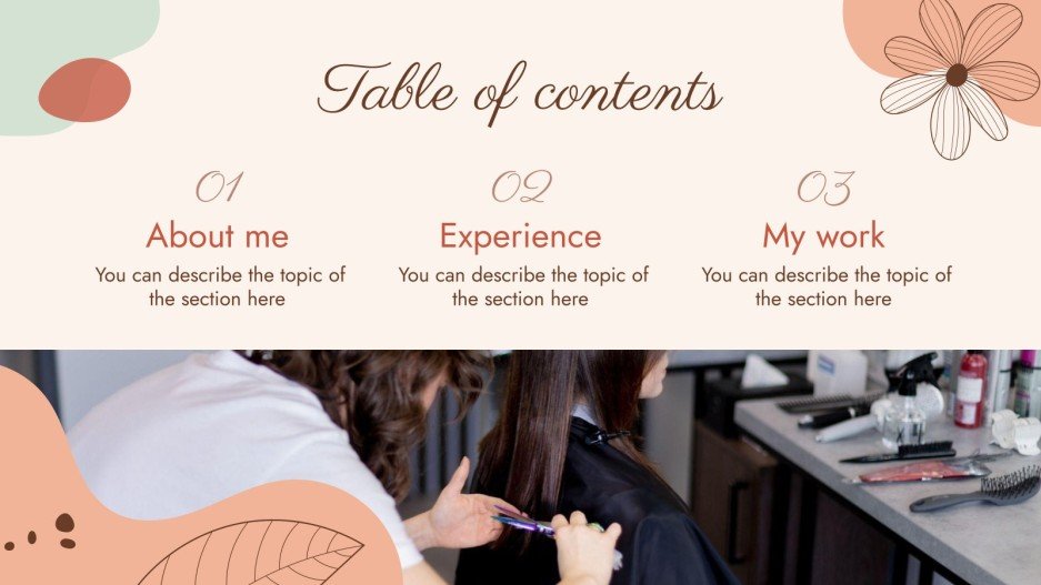 Ladies Hairdresser Porfolio | Google Slides & PPT
