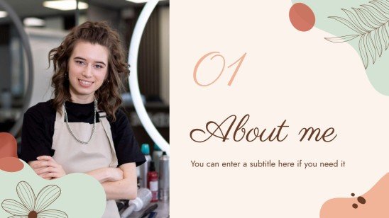 Ladies Hairdresser Porfolio | Google Slides & PPT