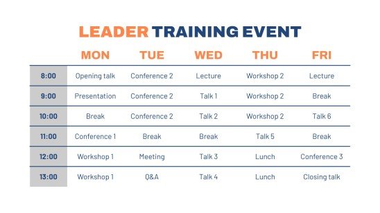Leadership Training Event for Business Infographics