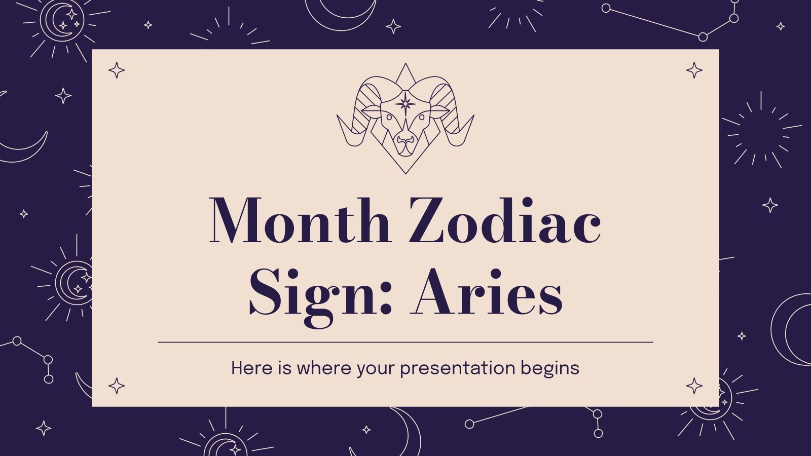 Month Zodiac Sign Aries Tempate | Google Slides & PPT