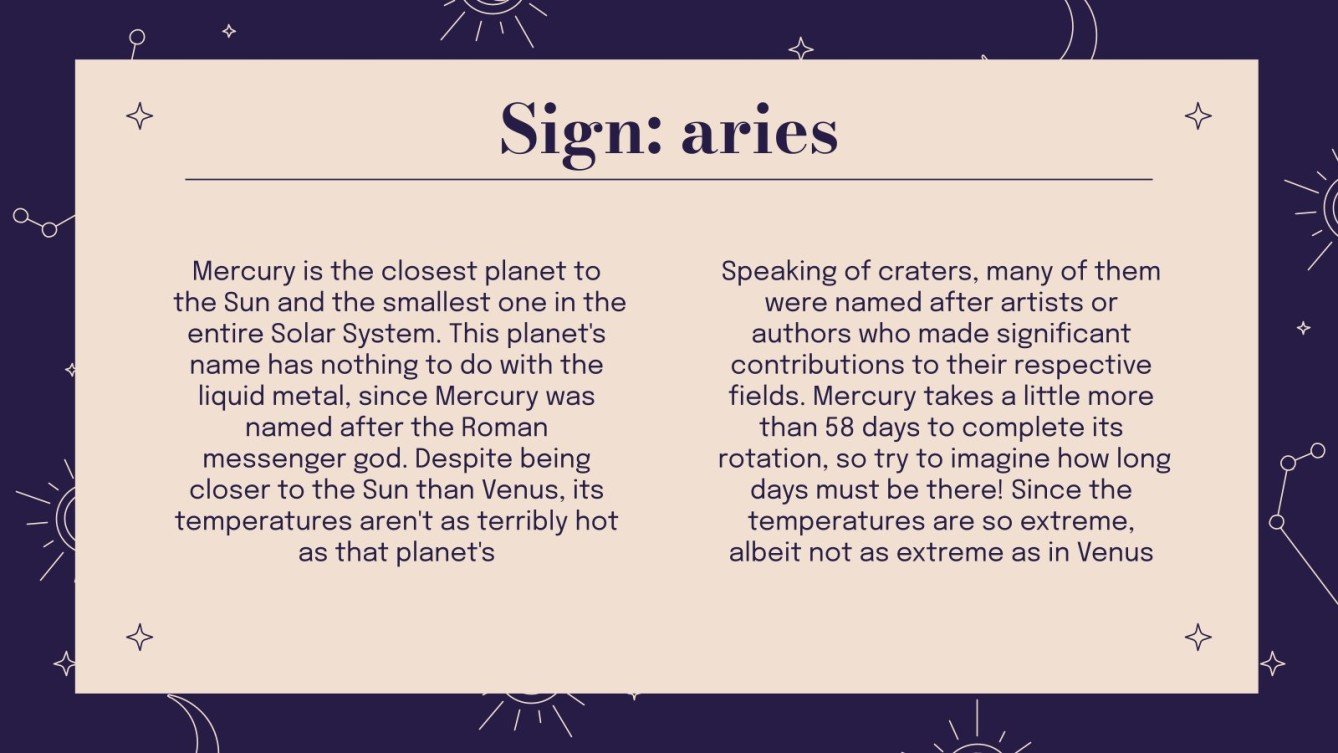 Month Zodiac Sign Aries Tempate | Google Slides & PPT