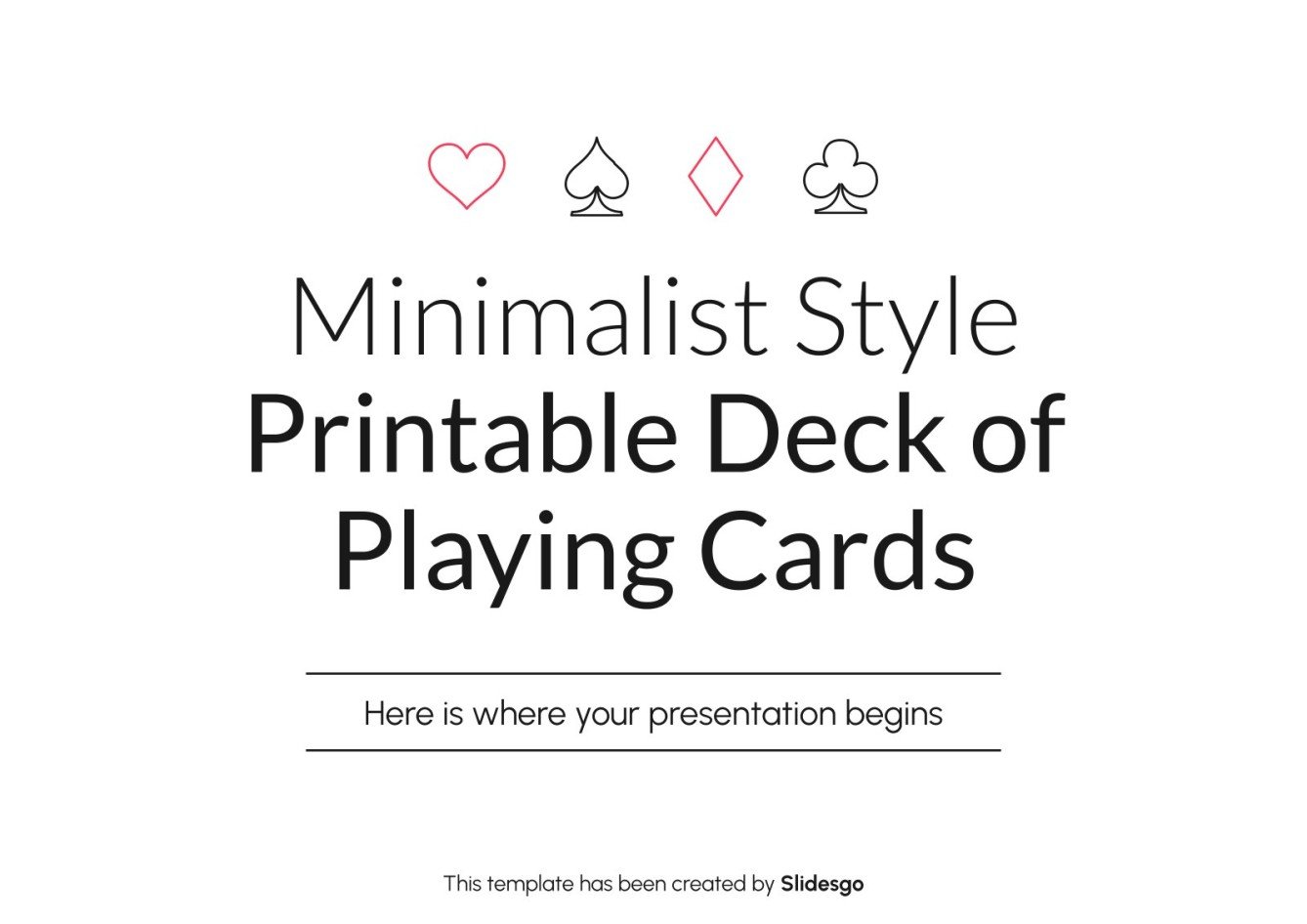 Minimalist Style Printable Deck of Playing Cards