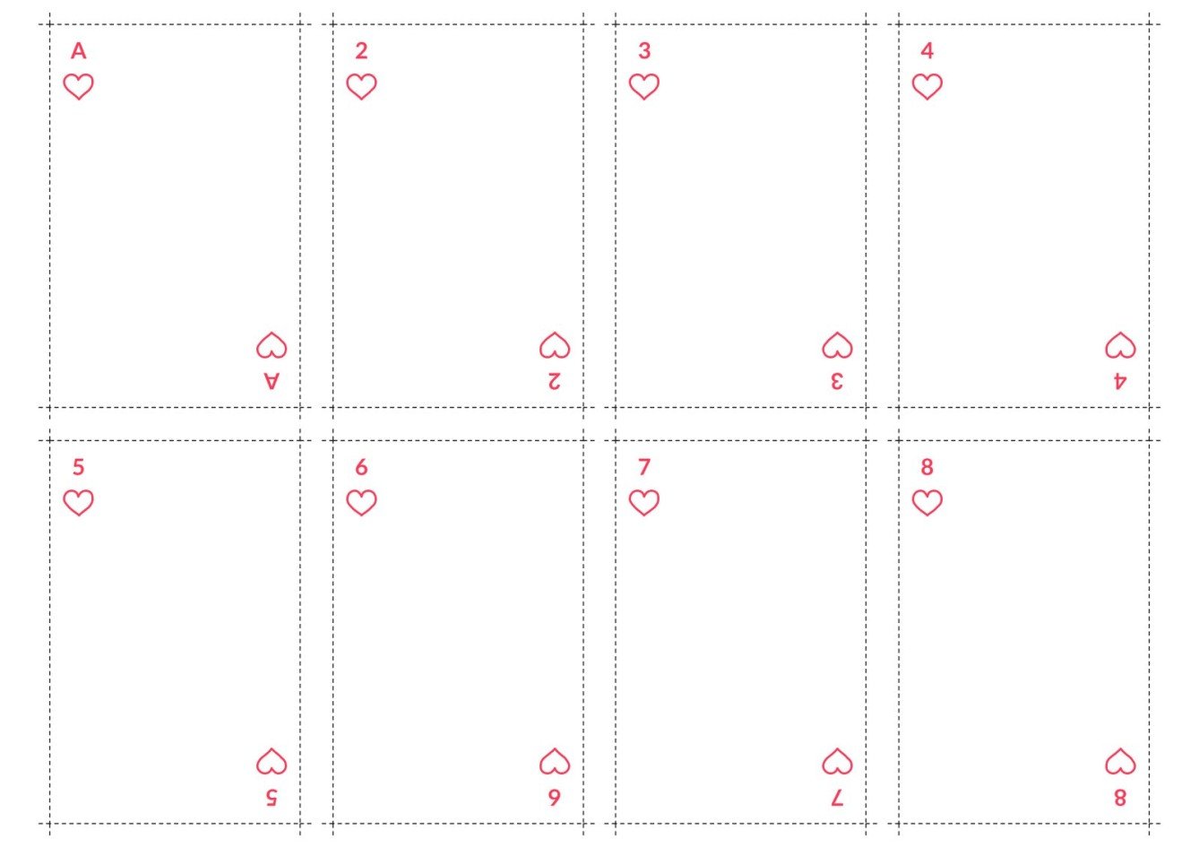 Minimalist Style Printable Deck of Playing Cards