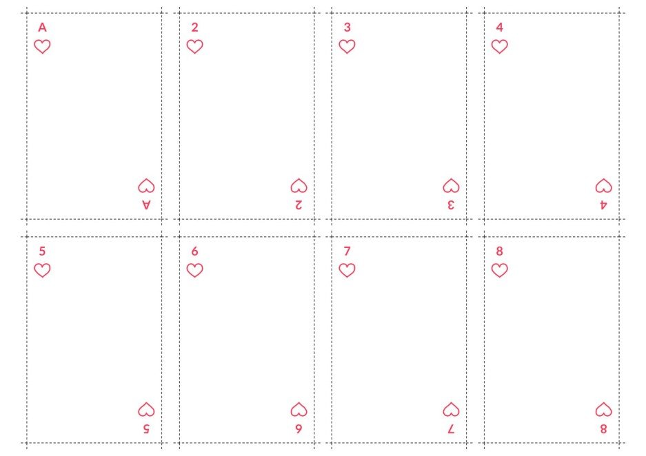 Minimalist Style Printable Deck of Playing Cards