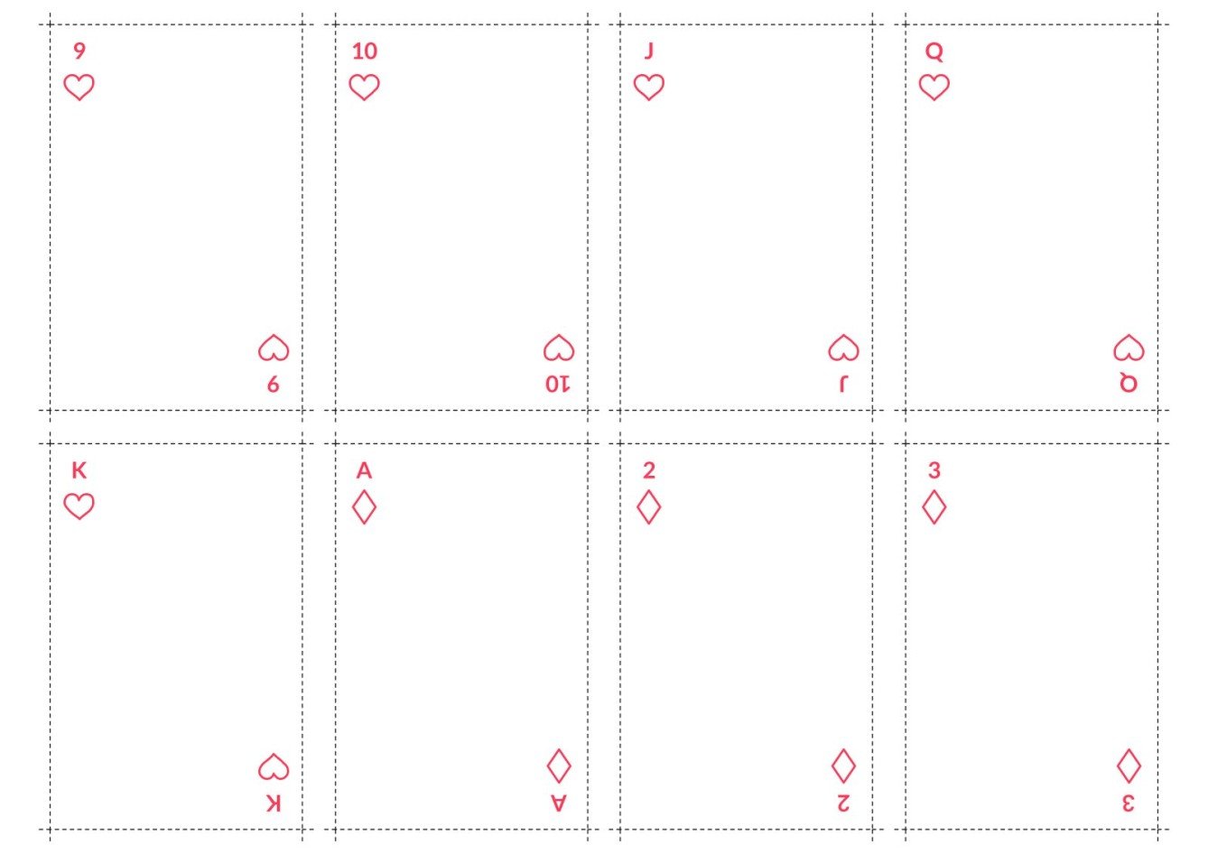 Minimalist Style Printable Deck of Playing Cards