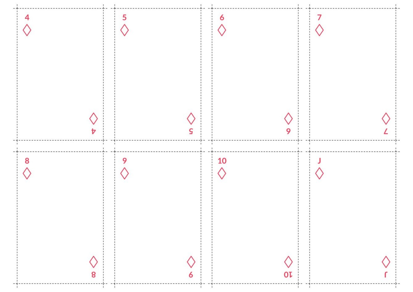 Minimalist Style Printable Deck of Playing Cards