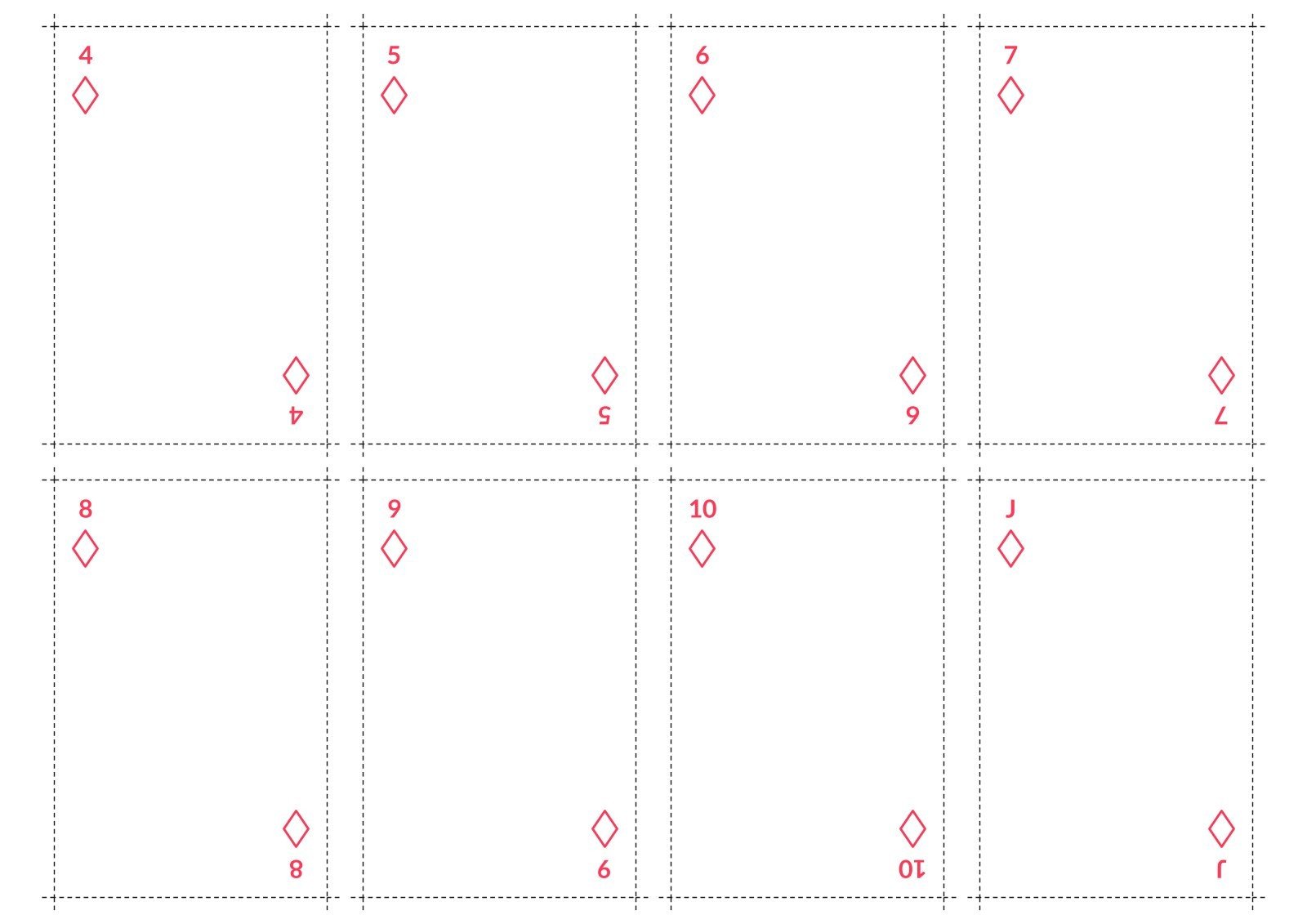 Baraja de cartas imprimible de estilo minimalista