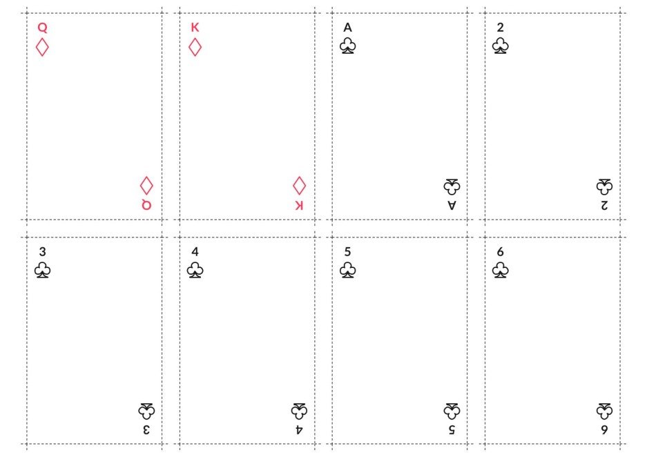 Minimalist Style Printable Deck of Playing Cards