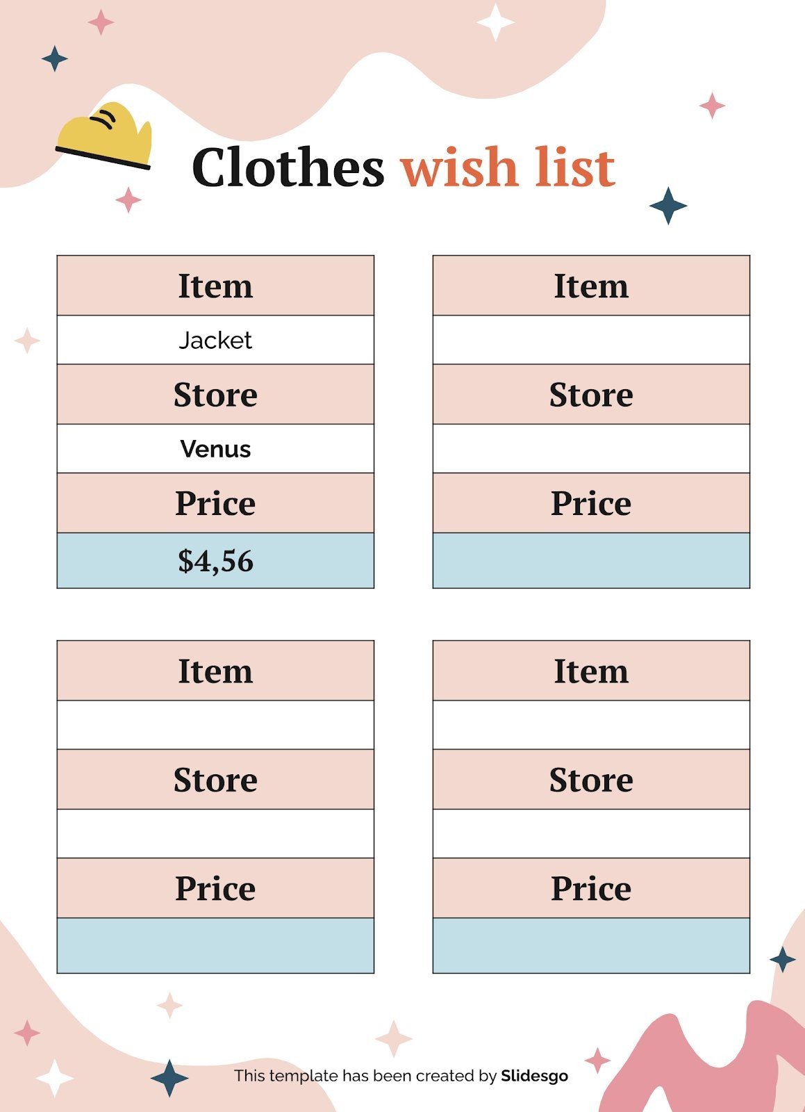 Clothes Wish List | Google Slides & PPT