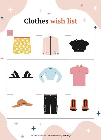 Clothes Wish List | Google Slides & PPT