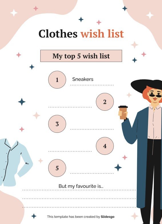 Clothes Wish List | Google Slides & PPT