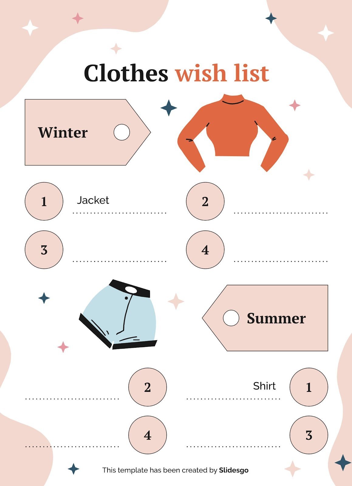 Clothes Wish List | Google Slides & PPT