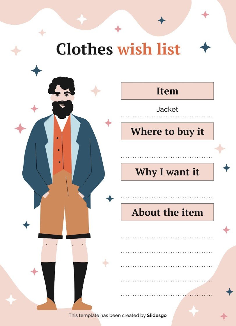 Clothes Wish List | Google Slides & PPT