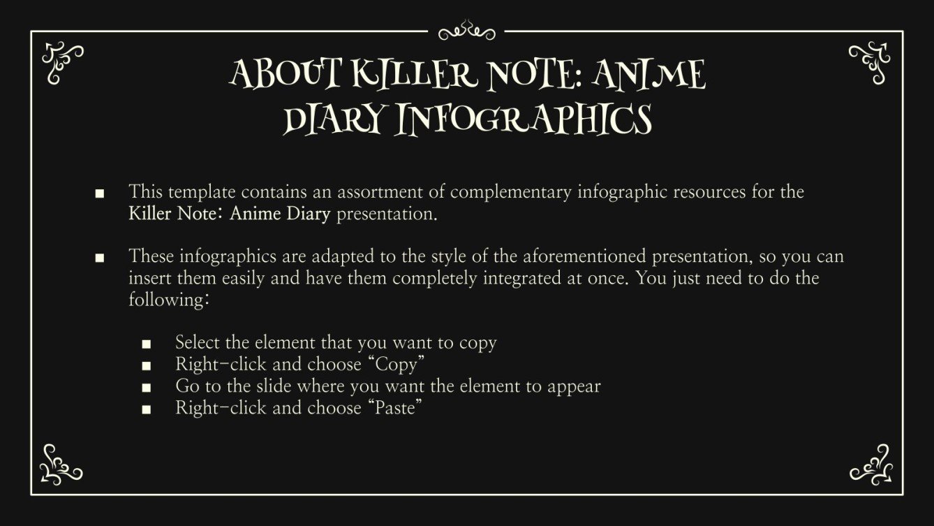 Killer Note: Anime Diary Infographics | Google Slides & PPT