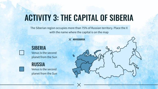 Geografía para secundaria: Actividades sobre Siberia