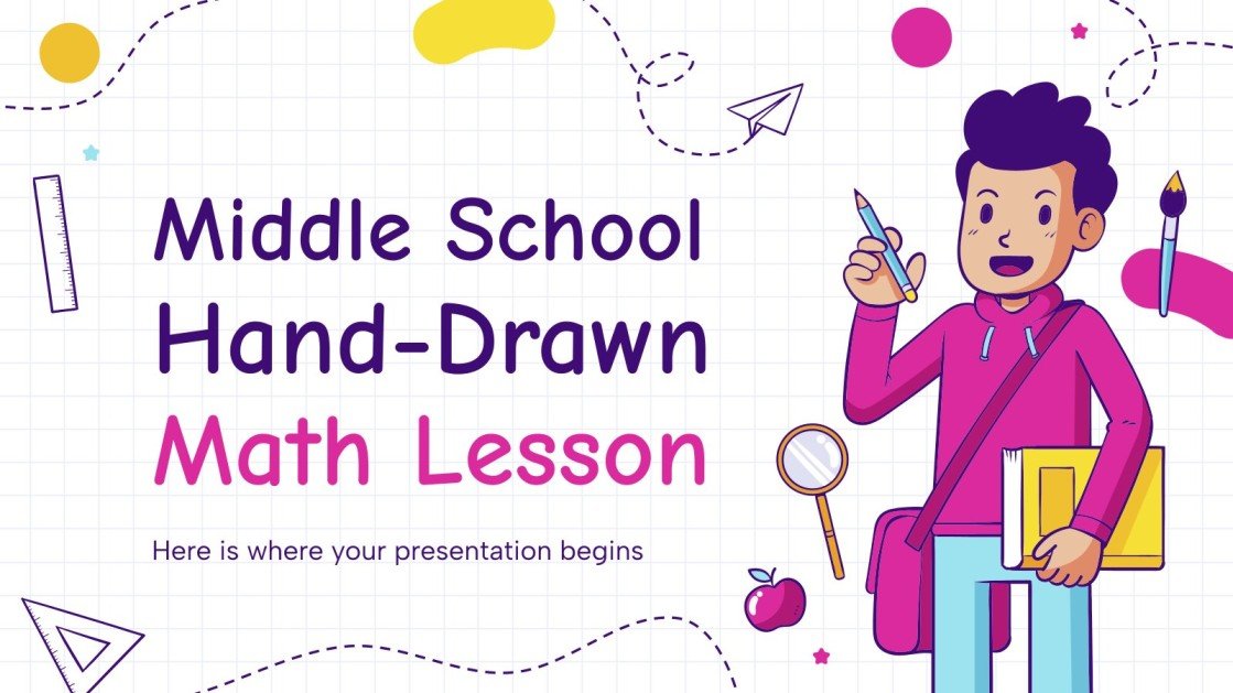 Middle School Hand-Drawn Math Lesson | Google Slides