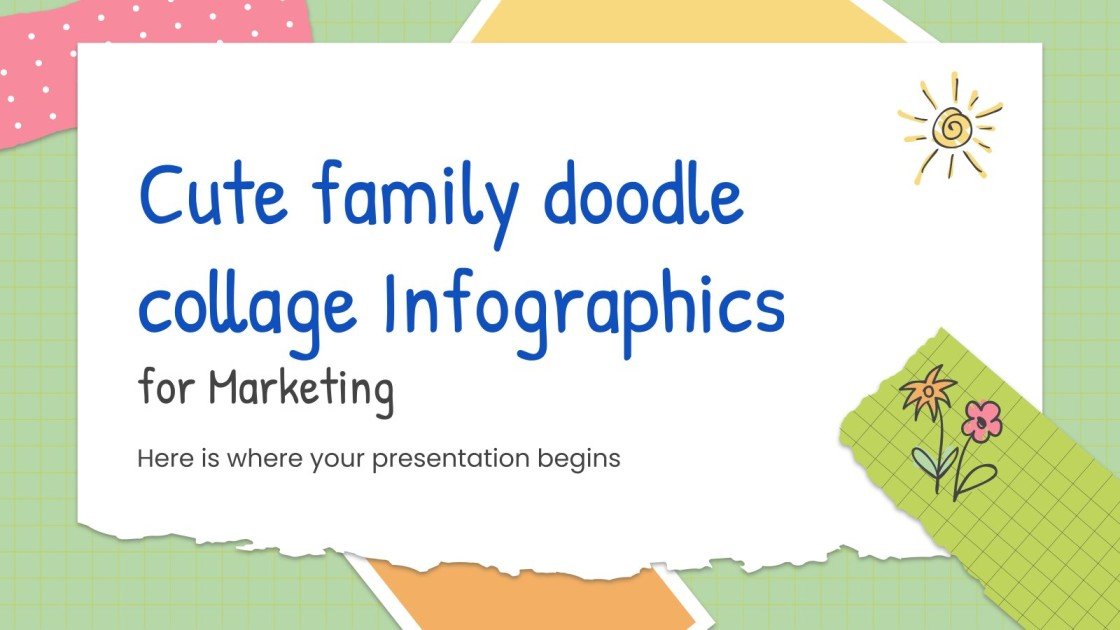 Cute Family Doodle Collage for Marketing Infographics