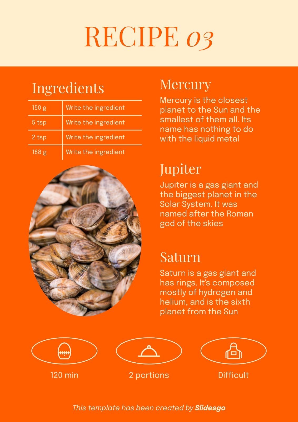Clam Recipes Cookbook | Google Slides & PowerPoint