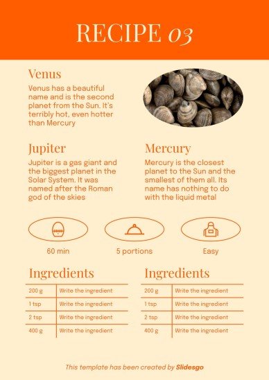 Clam Recipes Cookbook | Google Slides & PowerPoint