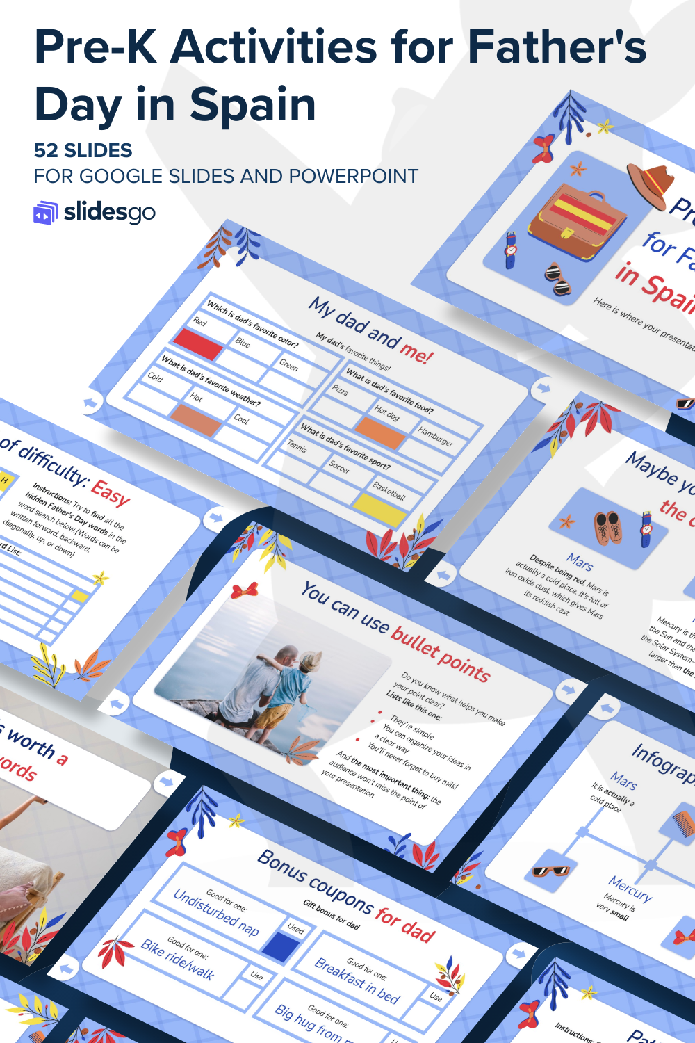 Pre-K Activities for Father's Day | Google Slides & PPT