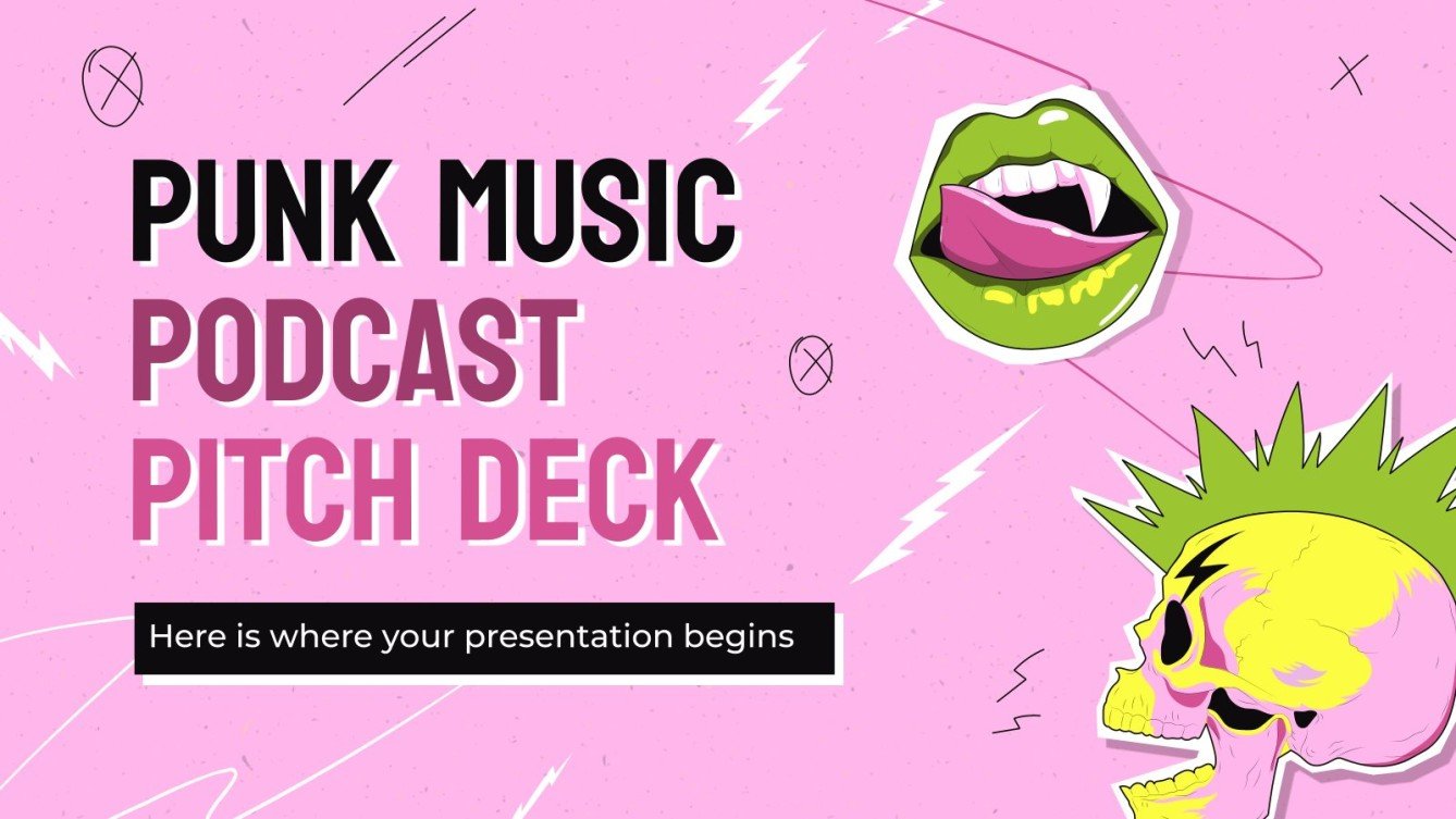 Punk Music Podcast Pitch Deck | Google Slides & PowerPoint