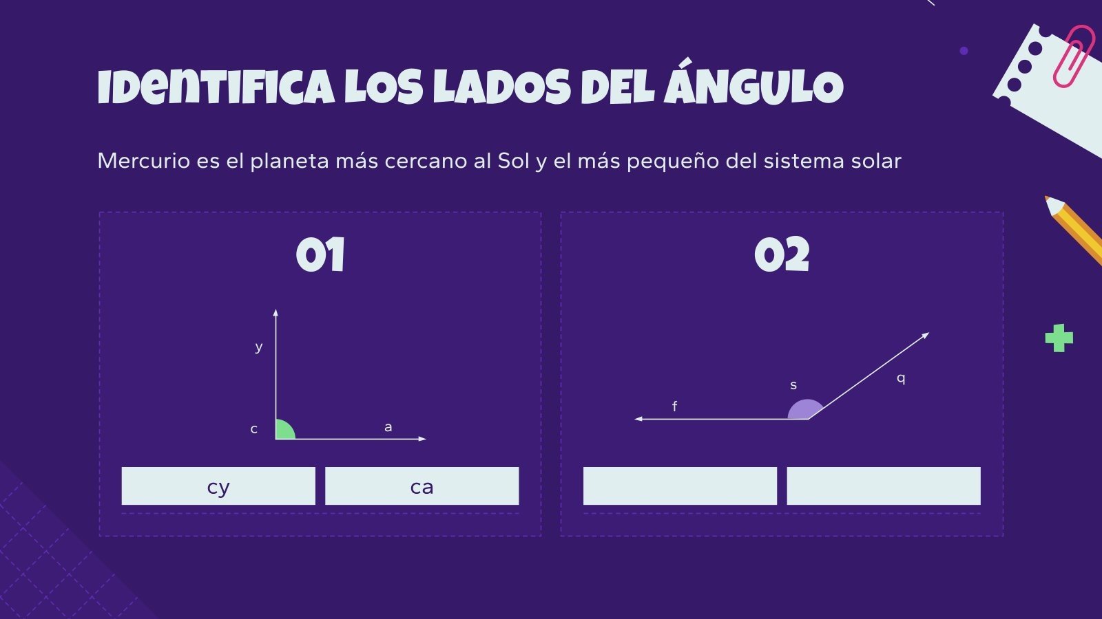 Activités sur les angles pour l'élémentaire | Google Slides