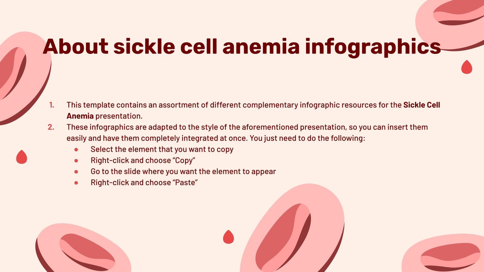 Infographies sur l'anémie falciforme | Google Slides et PPT