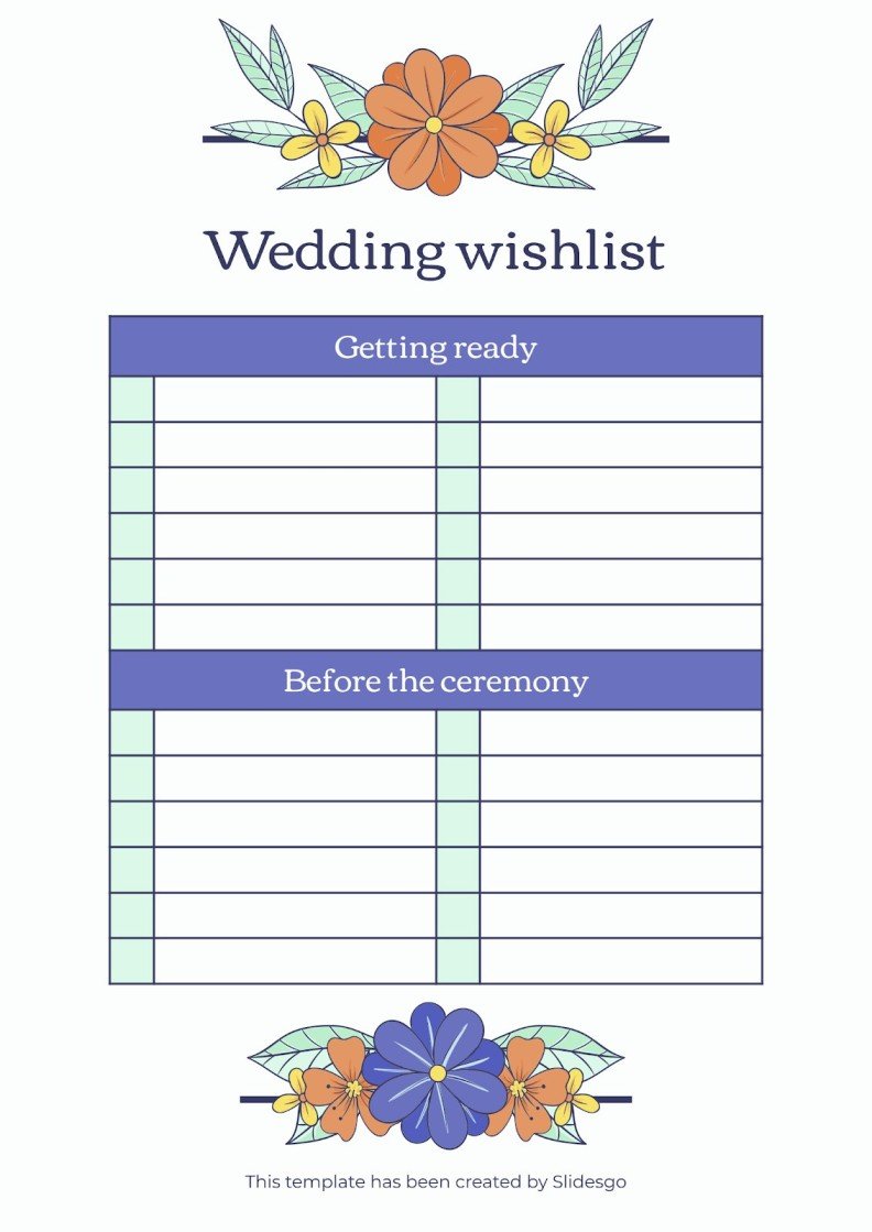 Wedding Wishlist | Google Slides & PowerPoint template