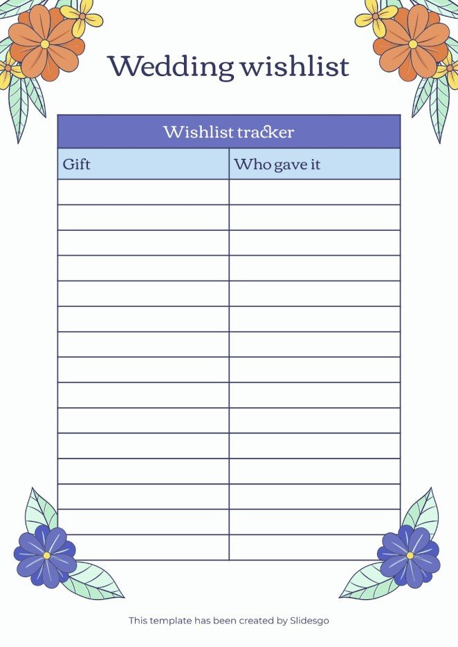 Wedding Wishlist | Google Slides & PowerPoint template