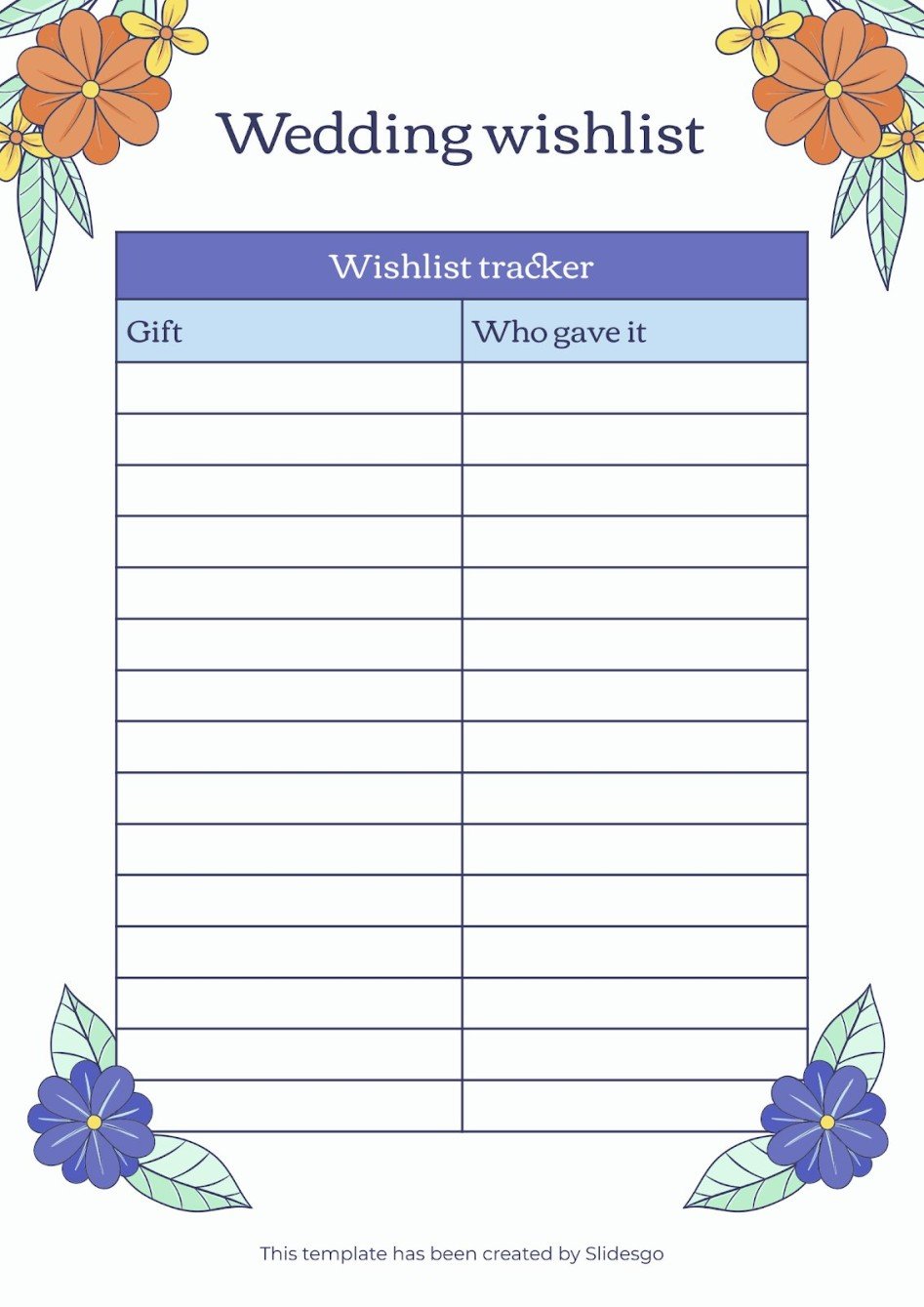 Wedding Wishlist | Google Slides & PowerPoint template