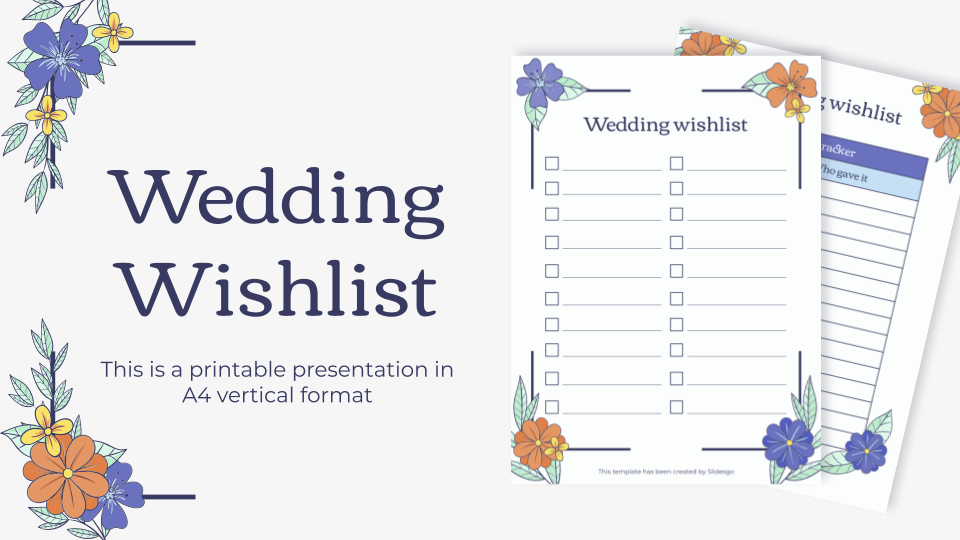 Wedding Wishlist | Google Slides & PowerPoint template