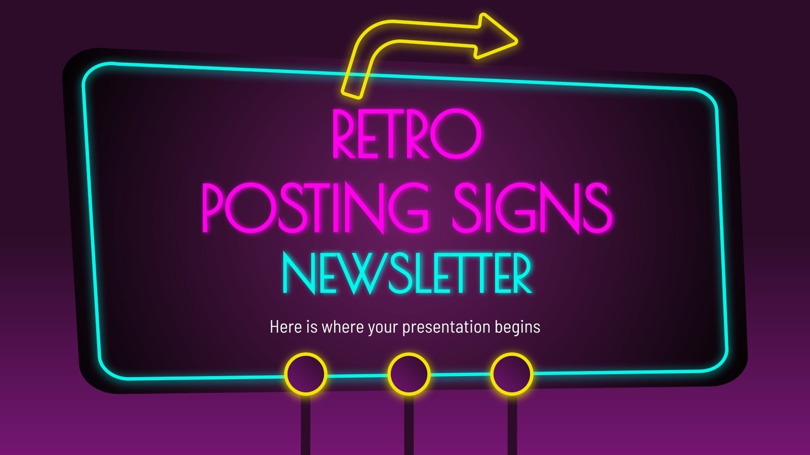 Retro Posting Signs Newsletter | Google Slides & PowerPoint