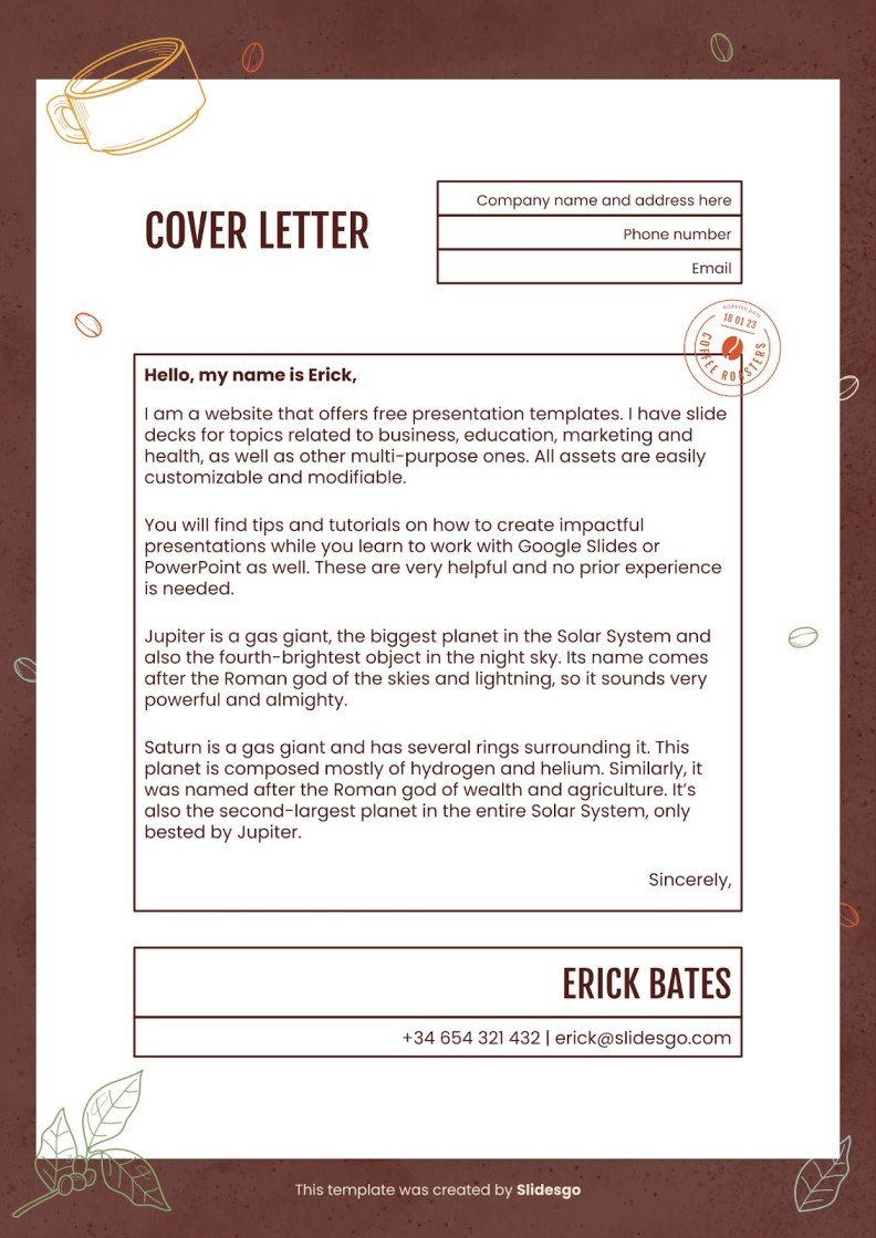 Coffee Shop Barista CV | Google Slides & PowerPoint