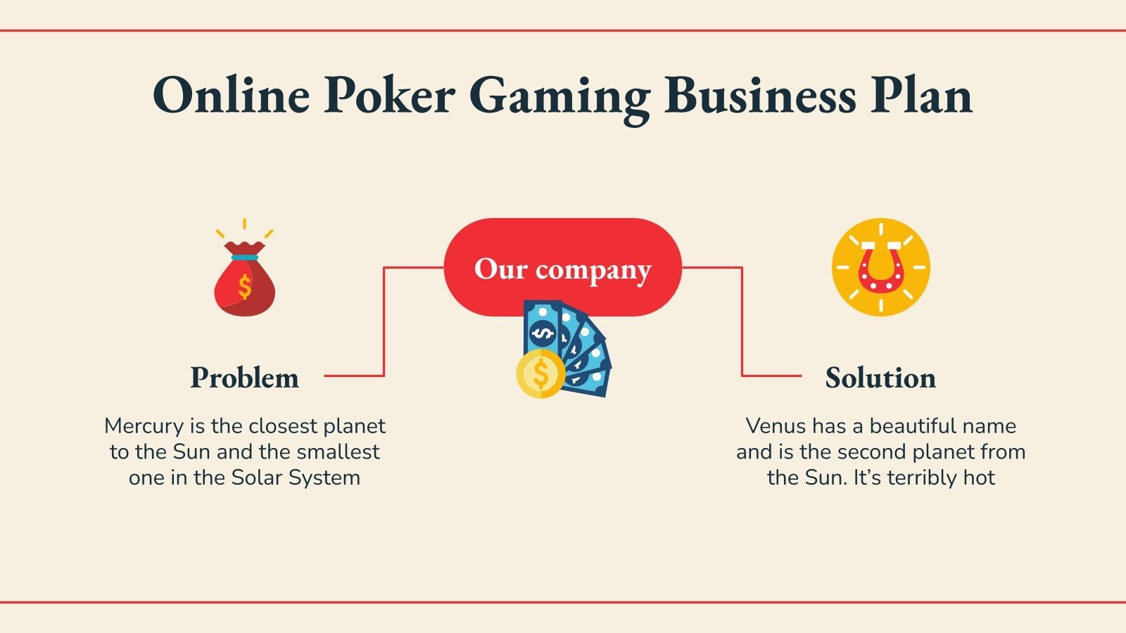 Infográficos para plano de negócios de pôquer online