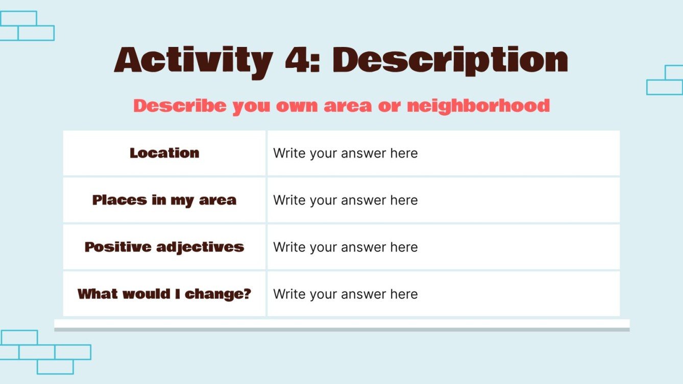 All about my Neighborhood! - Activities for Elementary