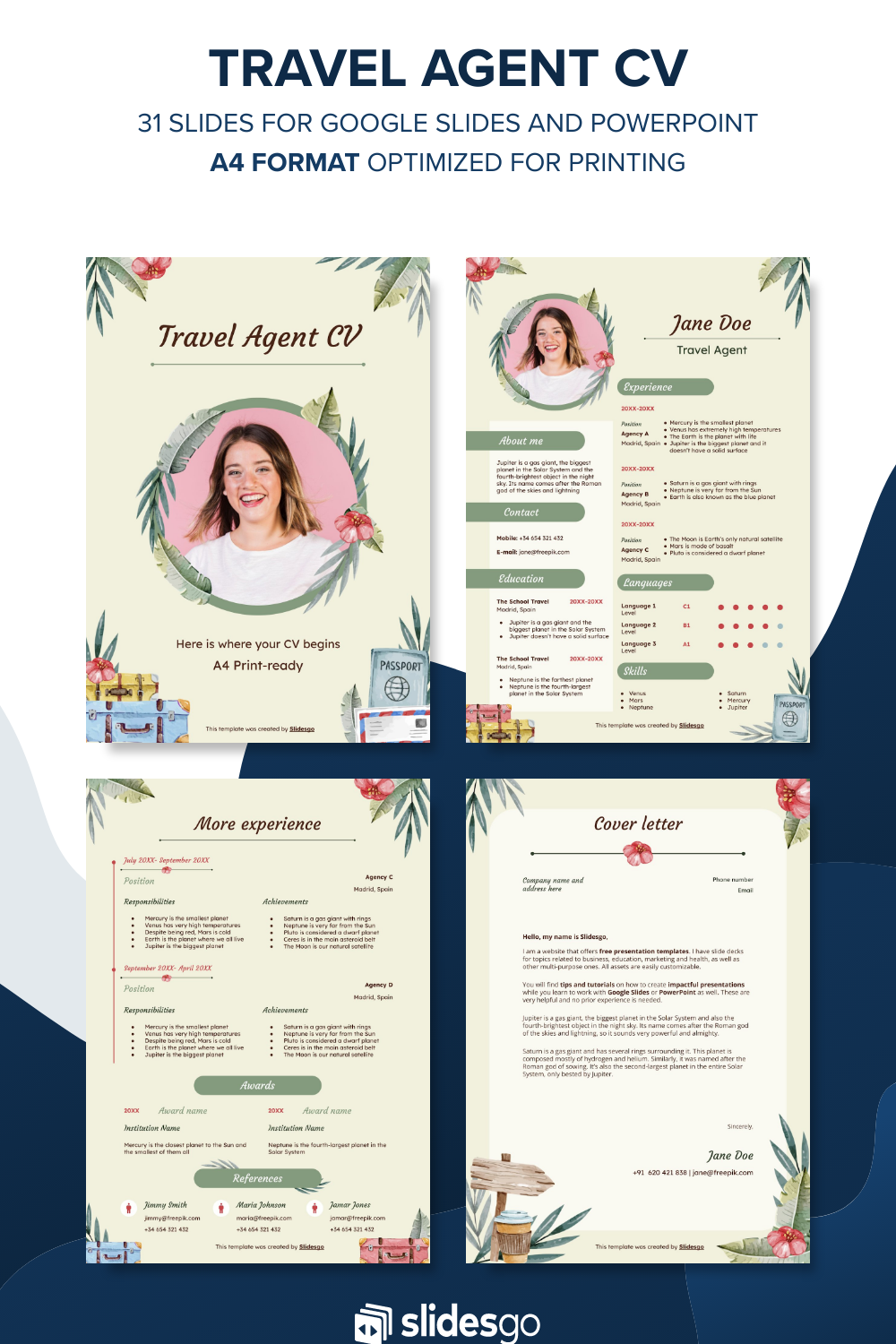 Travel Agent CV | Google Slides & PowerPoint