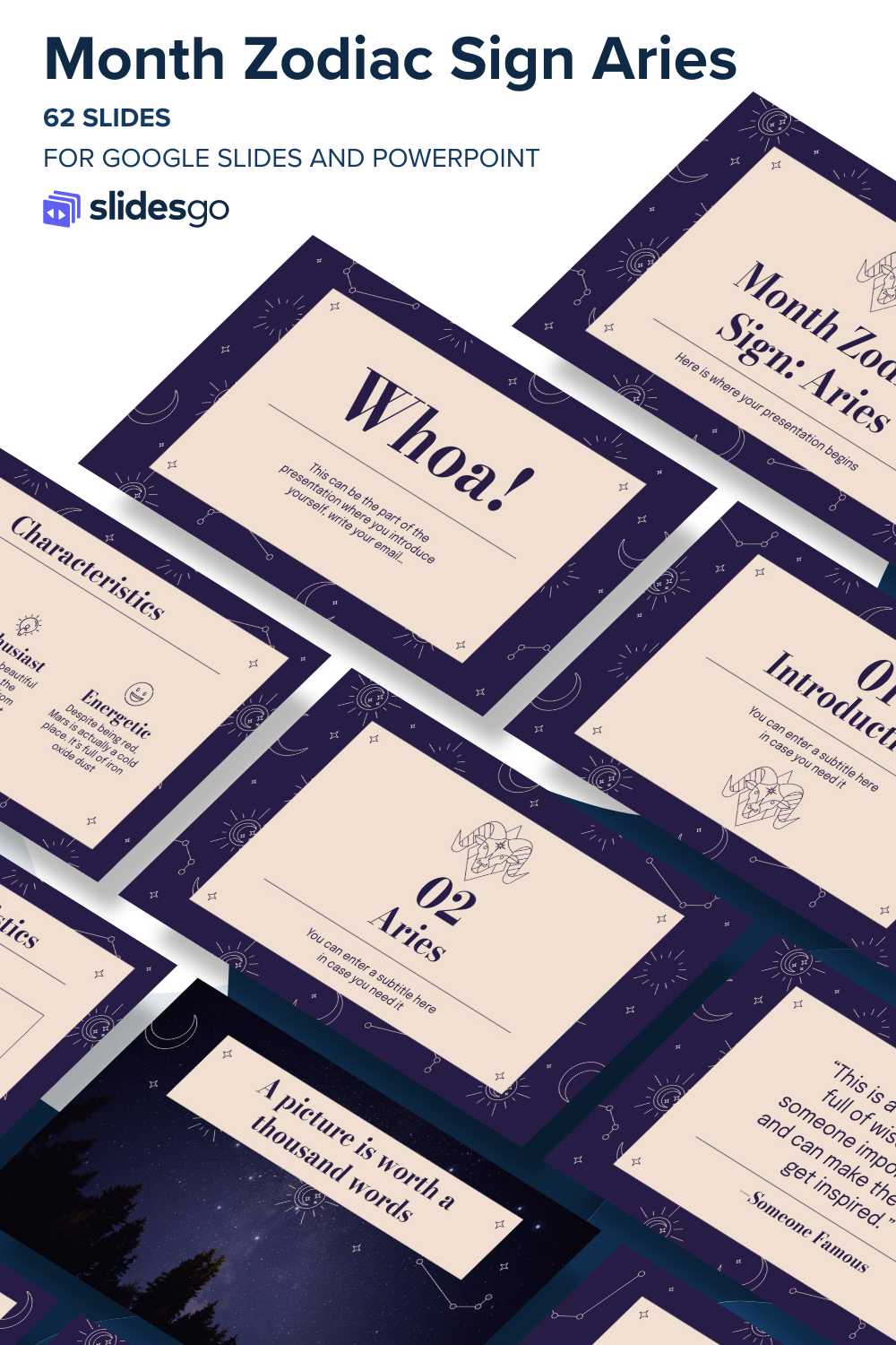 Month Zodiac Sign Aries Tempate | Google Slides & PPT