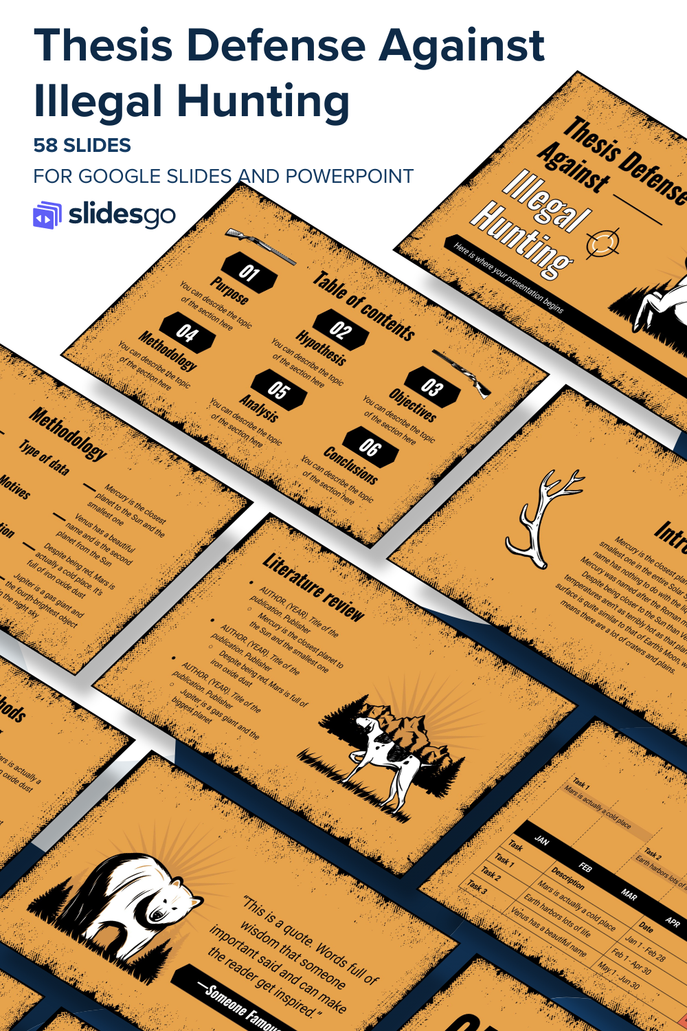 Thesis Defense Against Illegal Hunting | Google Slides & PPT