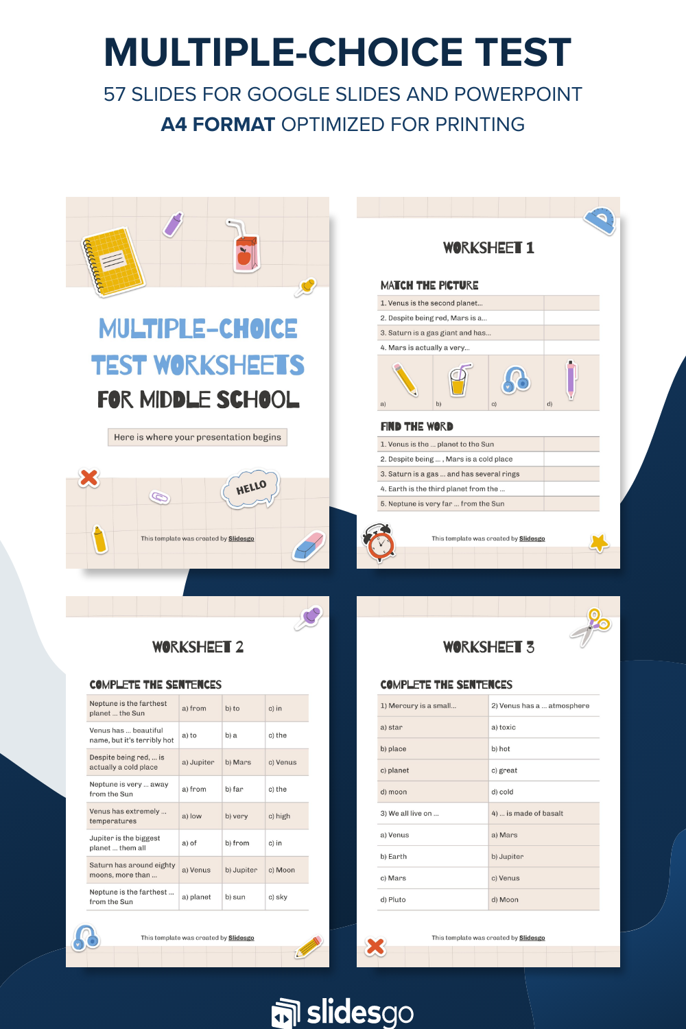 Multiple-Choice Test Worksheets | Google Slides & PPT