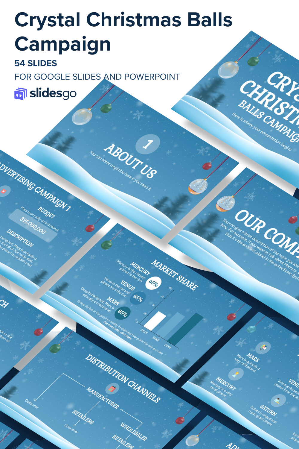 Crystal Christmas Balls Campaign | Google Slides & PPT