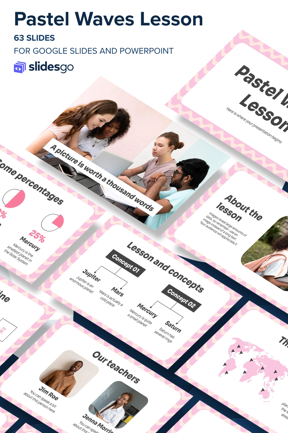 Pastel Waves Lesson | Google Slides & PowerPoint