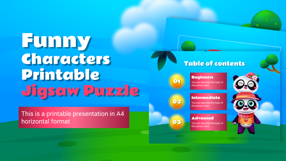 Funny Characters Printable Jigsaw Puzzle | Google Slides