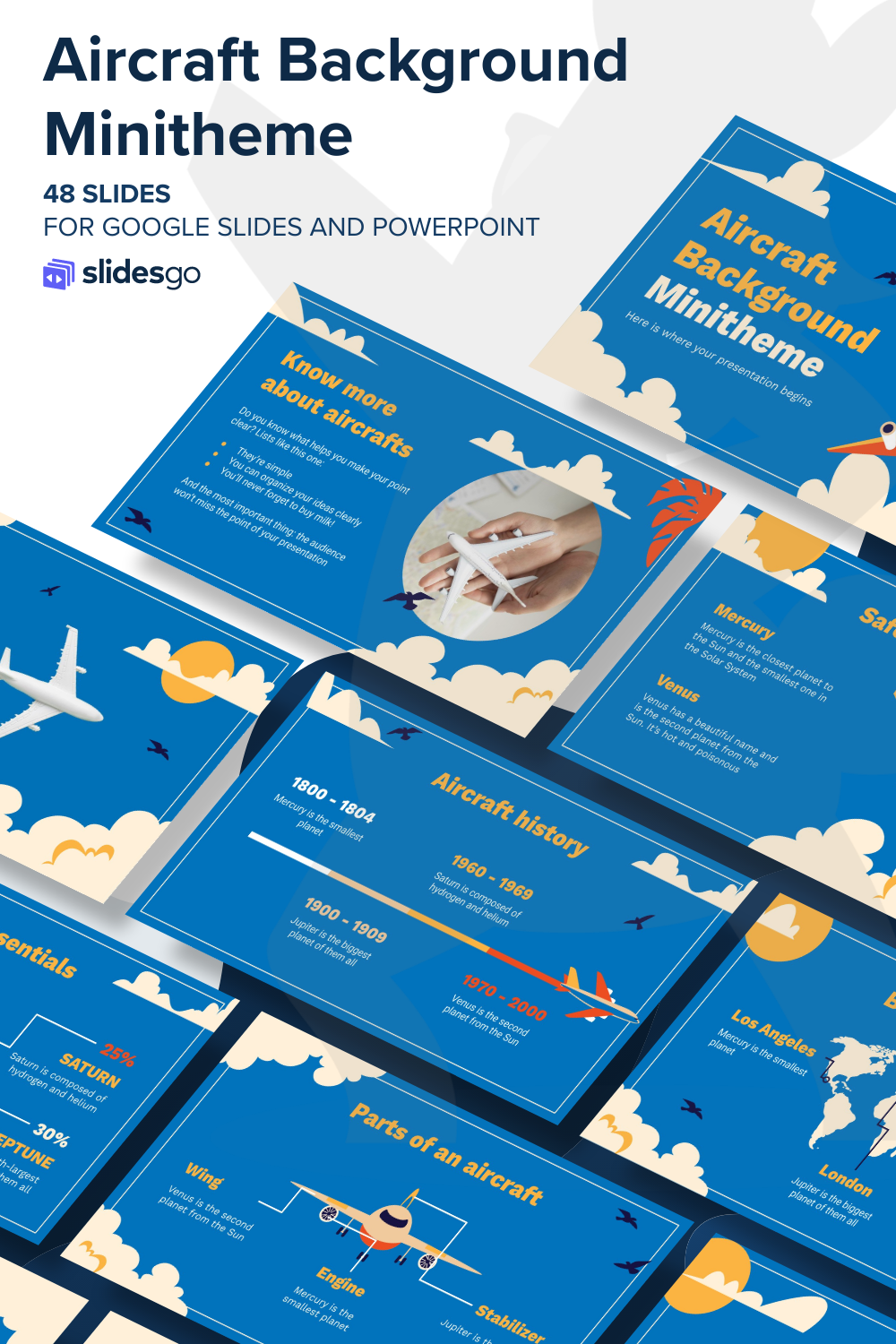 Aircraft Background Minitheme | Google Slides & PPT