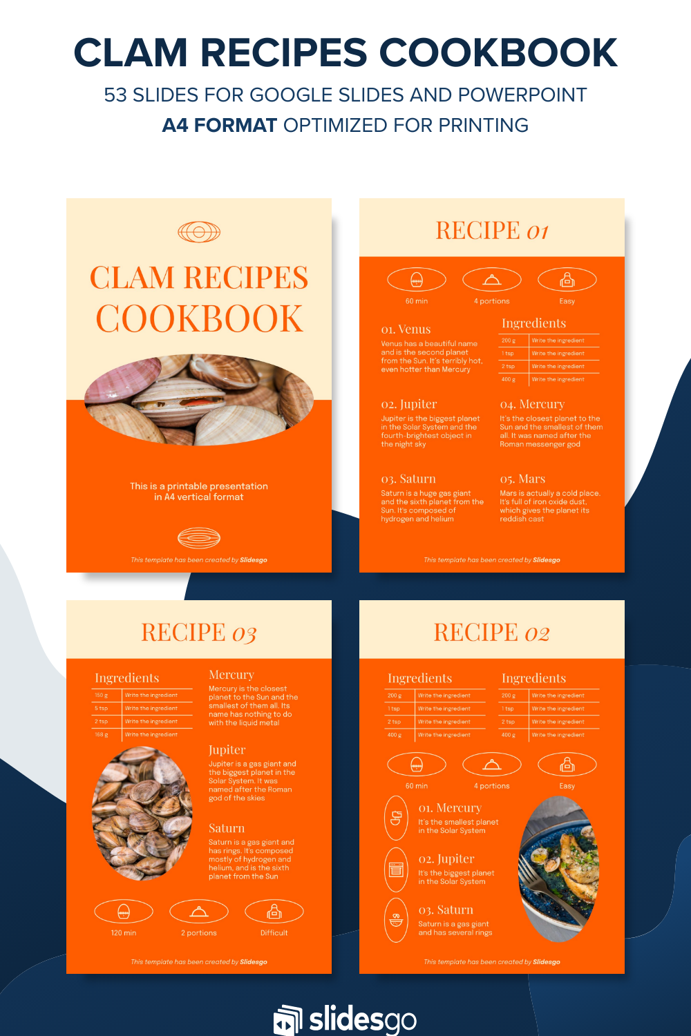 Clam Recipes Cookbook | Google Slides & PowerPoint