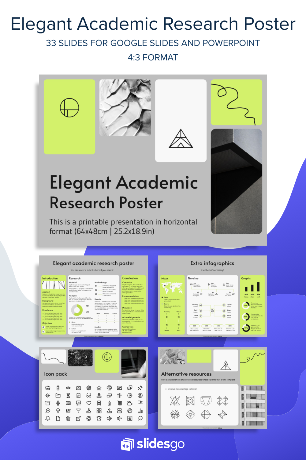 Elegant Academic Research Poster | Google Slides & PPT